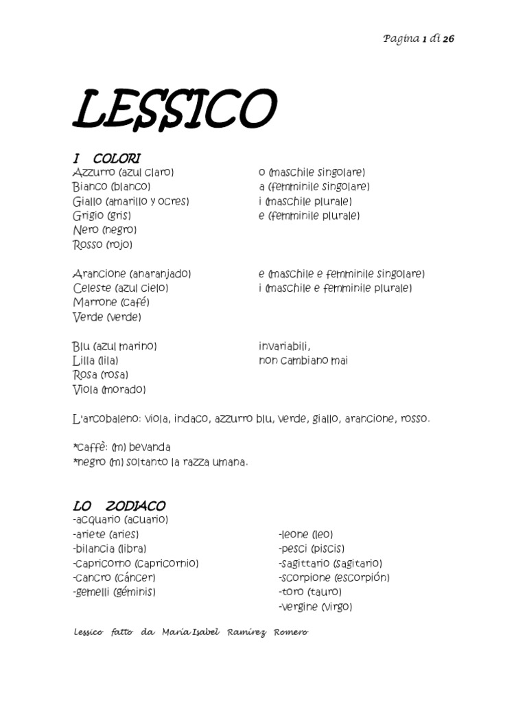 Lessico | PDF