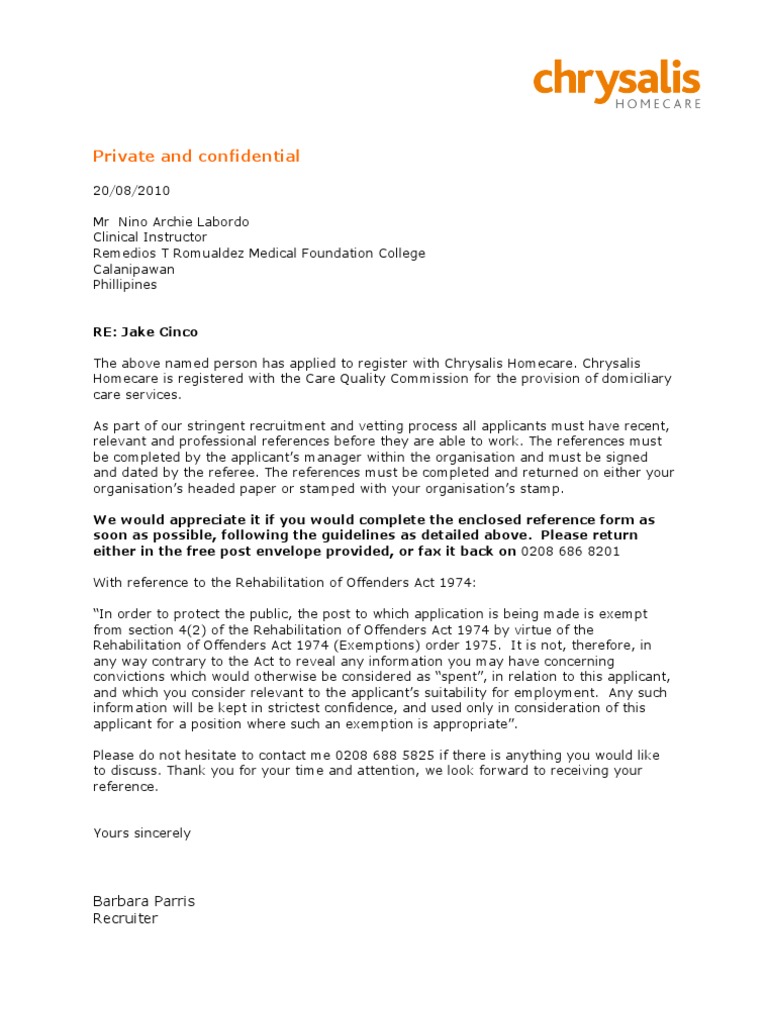 Reference Request Form | PDF | Nursing | Health Care