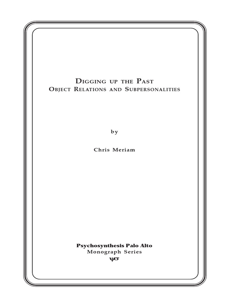 Obeject Relations and Subpersonalities (Psychosynthesis) | PDF | Object ...