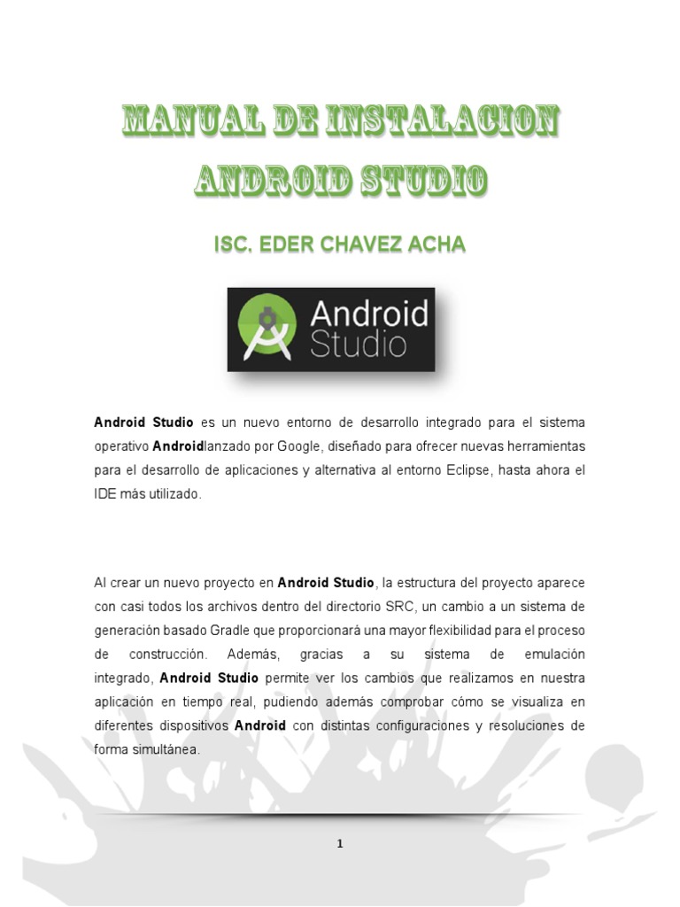 Manual Instalacion Adroid Estudio | PDF | Android (sistema operativo) | Entorno de desarrollo ...