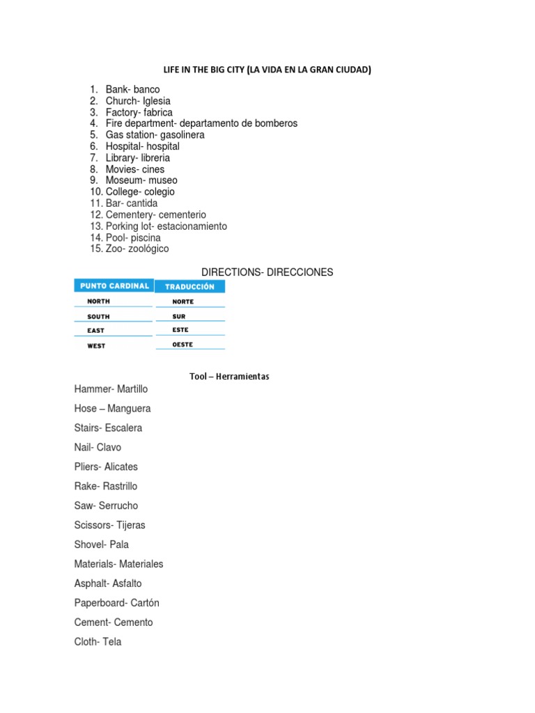 Life in The Big City (La Vida en La Gran Ciudad) | Download Free PDF ...