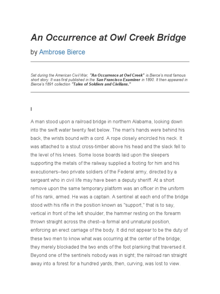 4-1 An Occurrence at Owl Creek Bridge | PDF | Nature