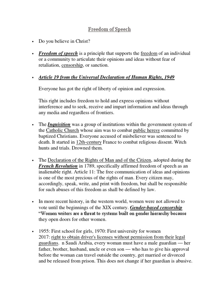Freedom of Speech | PDF | Freedom Of Speech | Human Rights