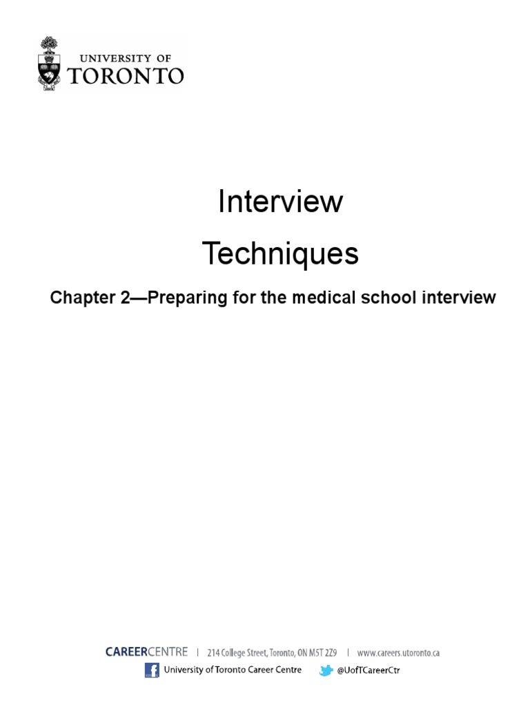 Interview Techniques: Chapter 2-Preparing For The Medical School ...