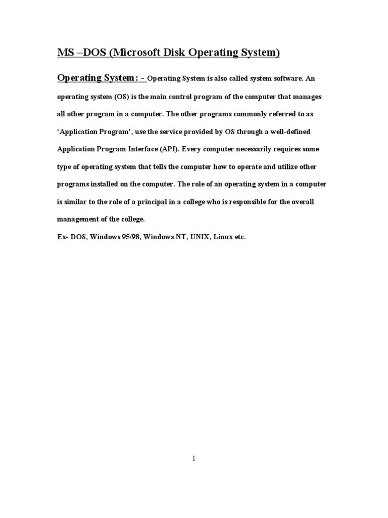 Dos Notes | PDF | Operating System | Booting