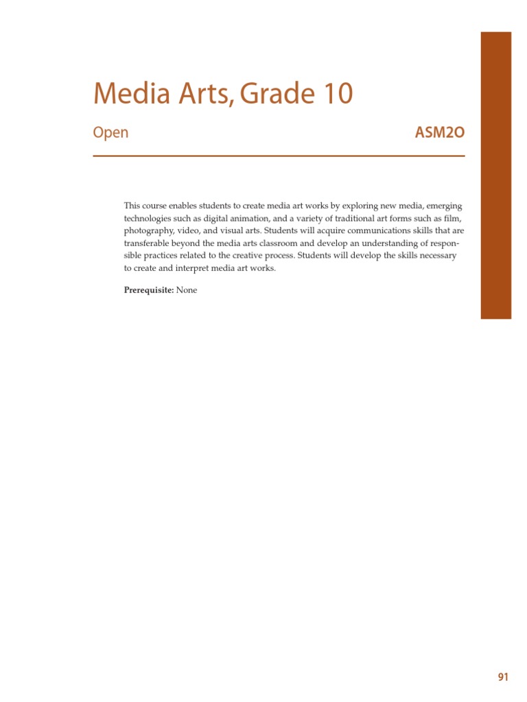 Grade 10 Media Arts | PDF | Mass Media | Critical Thinking