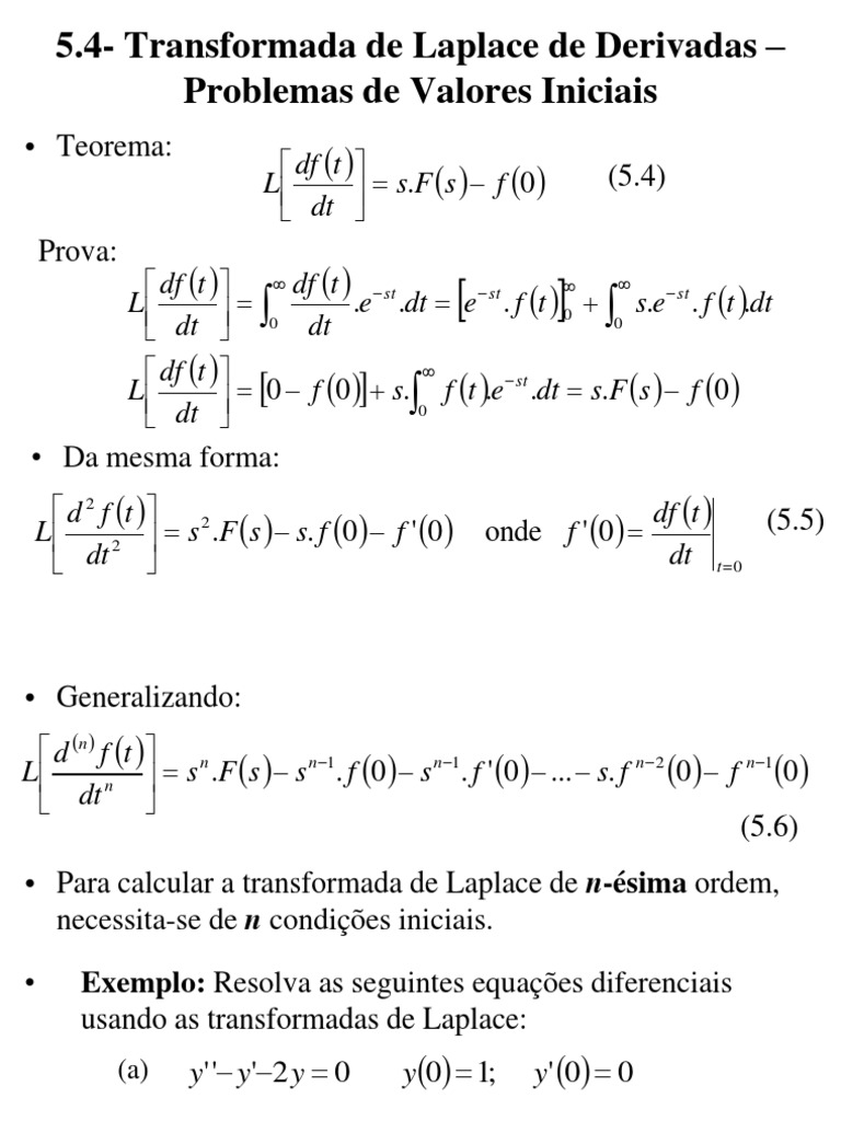 Aula 10 - Transformadas de Laplace | PDF | Transformada de Laplace ...