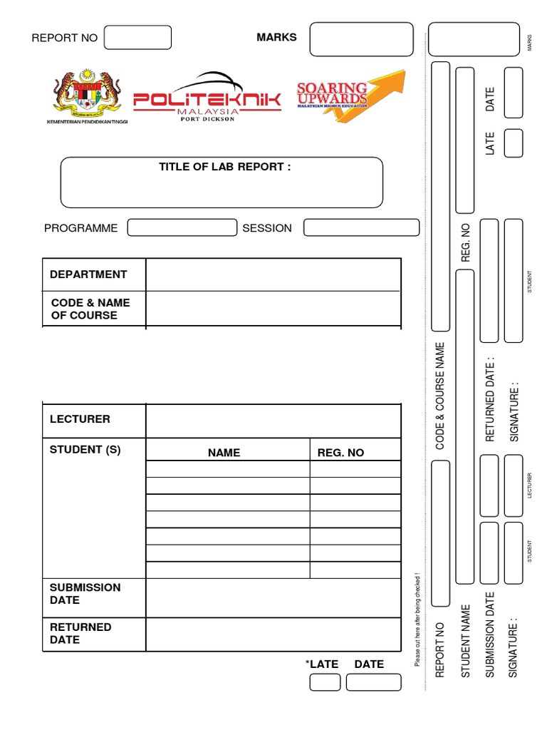 Cover Page For Lab Report | PDF