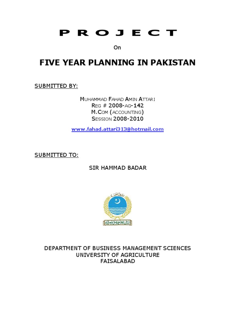 Overview of Pakistan's Five Year Plans | PDF | Economic Development ...