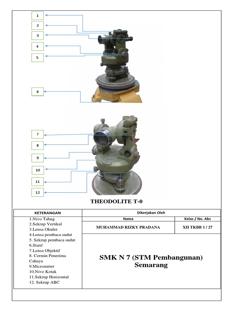 Bagian-Bagian Theodolite dan Fungsinya | PDF