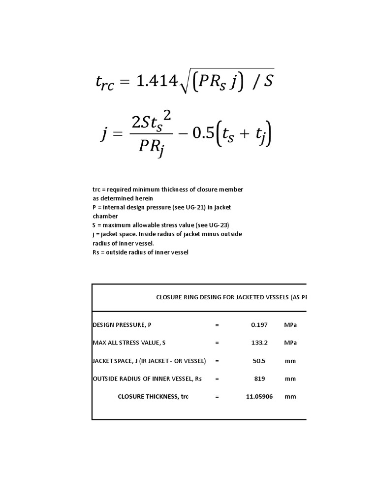 Jacketed Vessel Closure Design | PDF