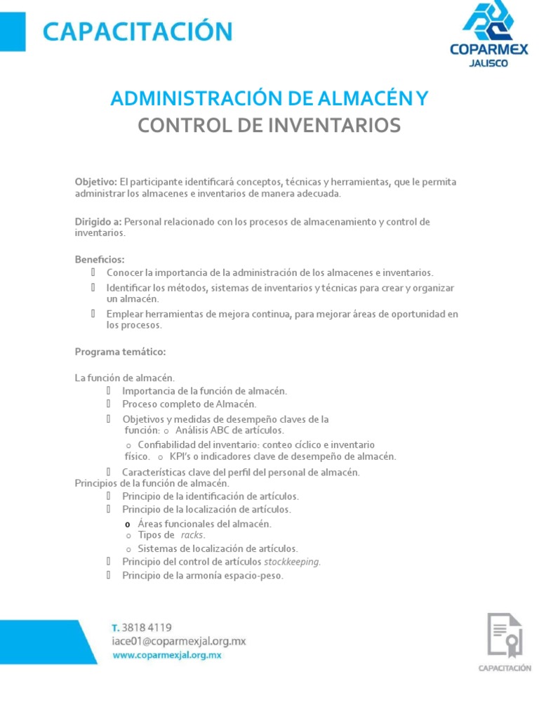 Administracion Almacen Inventarios | PDF | Inventario | Lean Manufacturing