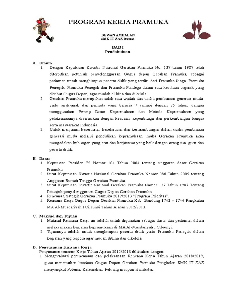 Program Kerja Pramuka | PDF
