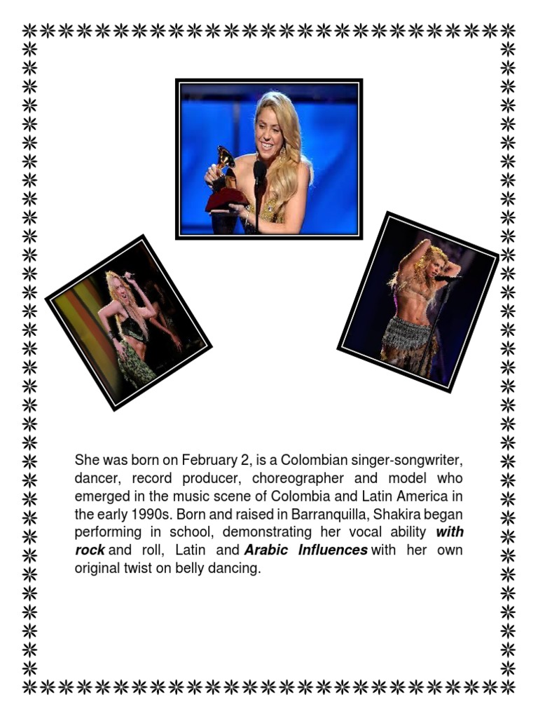 Shakira: Colombian Singer-Songwriter Bio | PDF | Art