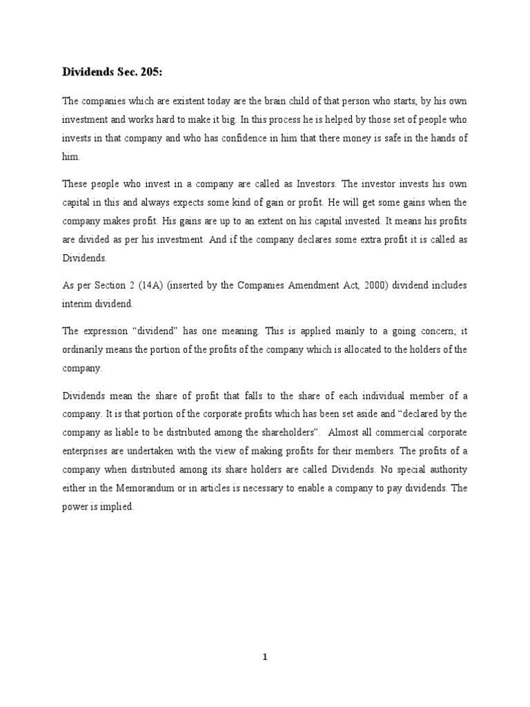 Dividends Company Law Pdf Dividend Preferred Stock