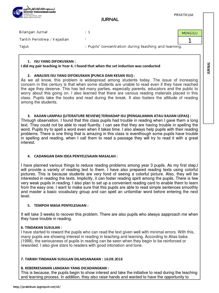 WEEK 1 (Pupils Concentration) | PDF | Reading (Process) | Communication