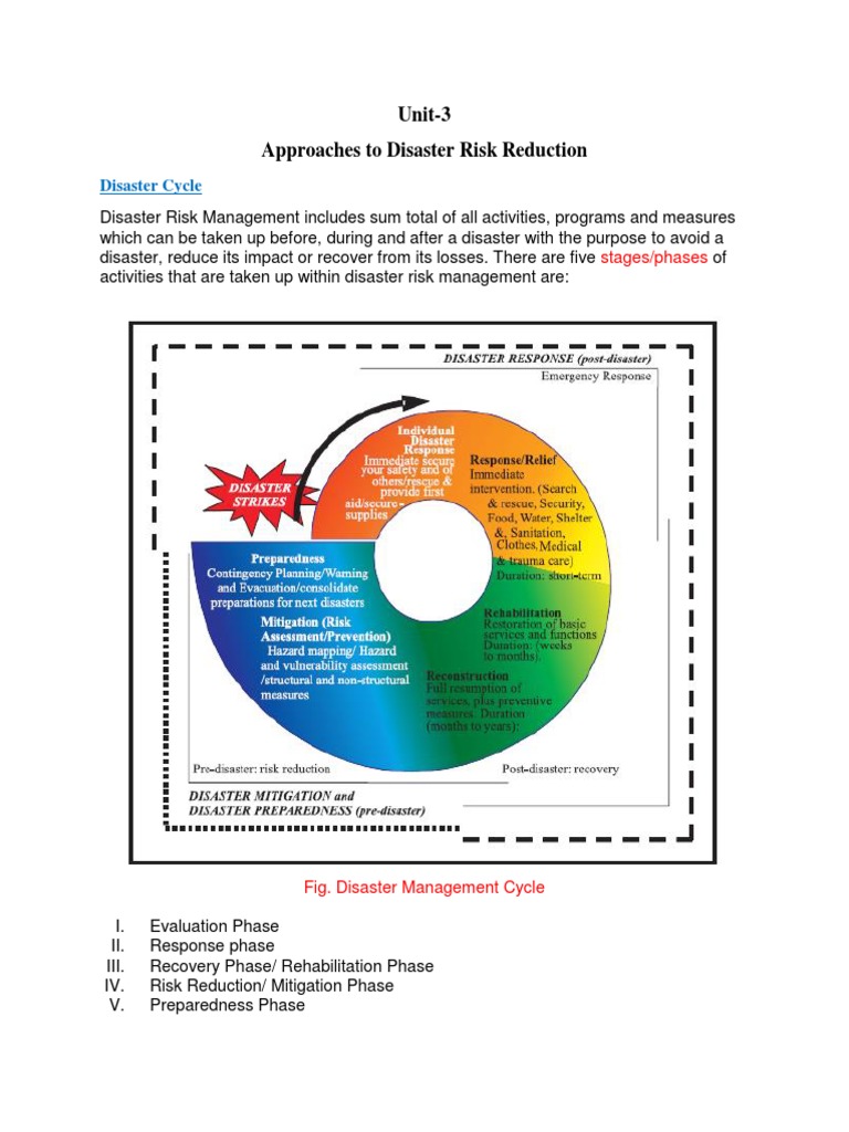Disaster - Management - Unit 3 | PDF | Emergency Management | Risk ...