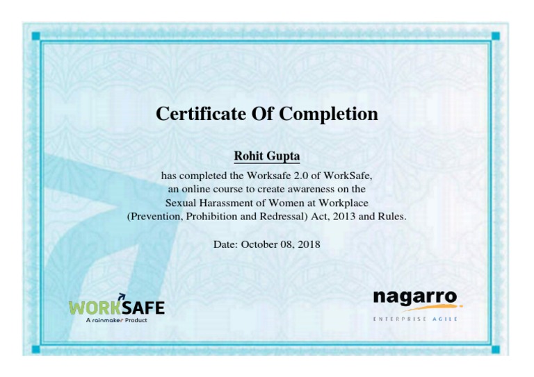 Certificate of Completion: Rohit Gupta | PDF