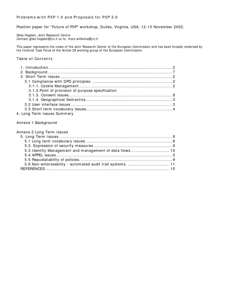 Addressing Problems with P3P 1.0 and Proposing Solutions for P3P 2.0 ...