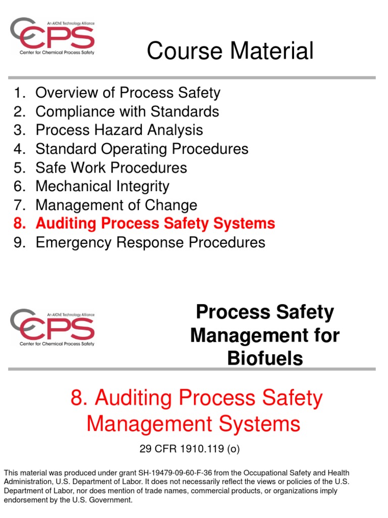 08. Auditing PSM Systems | Audit | Safety