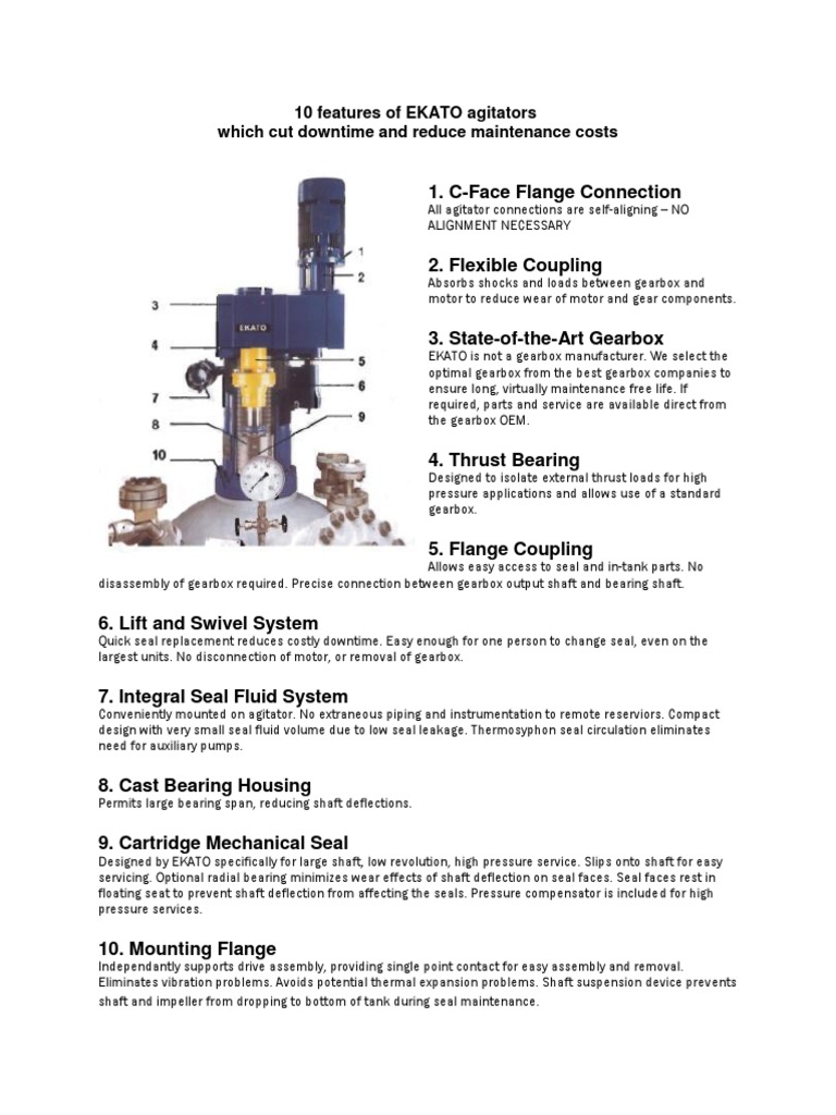 Top Entry Mixer Features For Ekato | PDF | Transmission (Mechanics ...