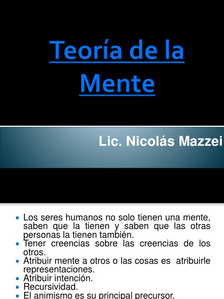 Teoría de La Mente | PDF | Teoria de la mente | Mente