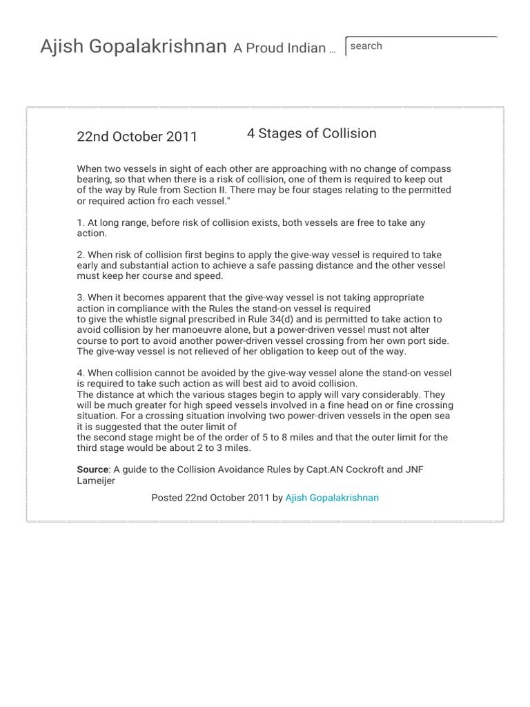 Four Stages of Collision | PDF