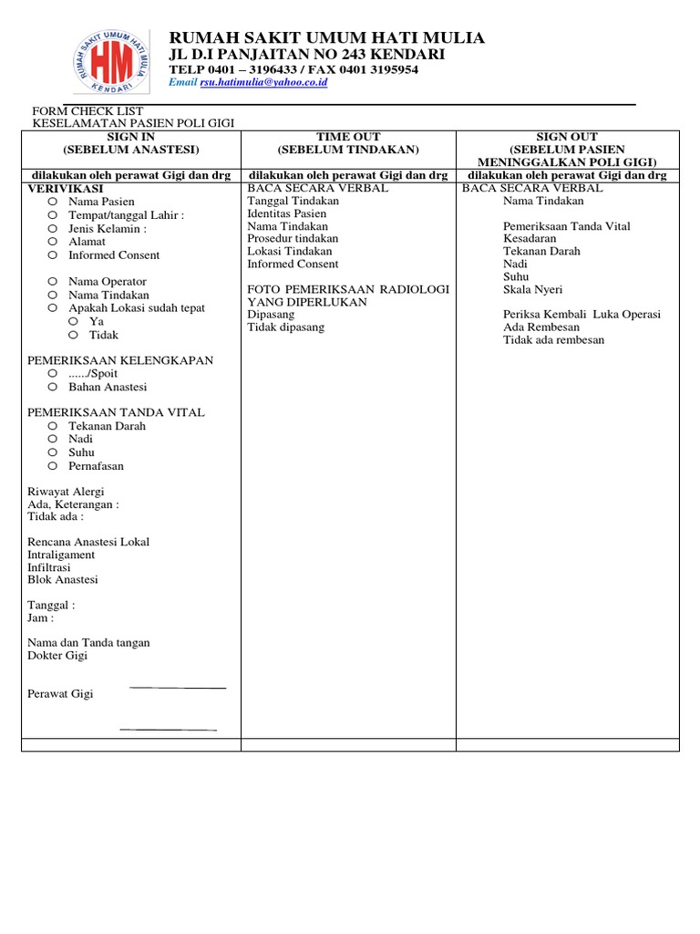 Form Cabut Gigi | PDF