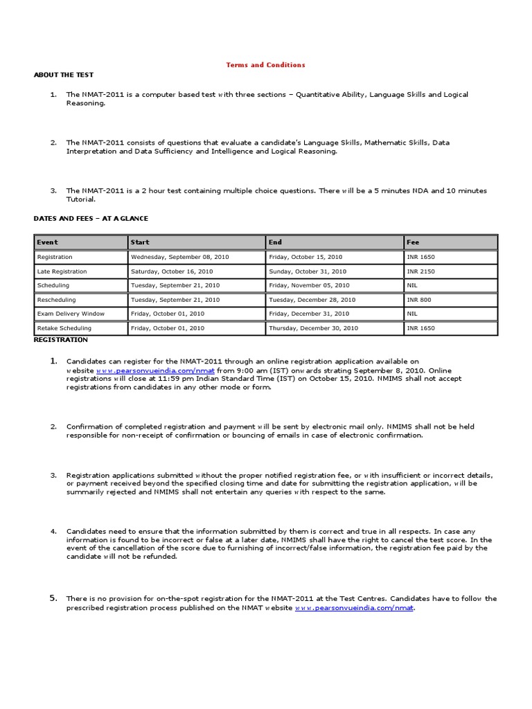 About The Test: Terms and Conditions | PDF | Identity Document | Test ...