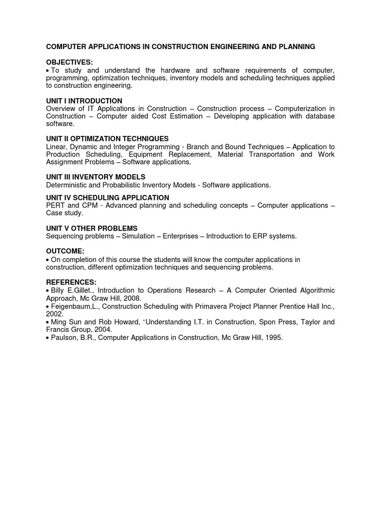 Computer Applcations Syllabus | PDF | Computers | Technology & Engineering