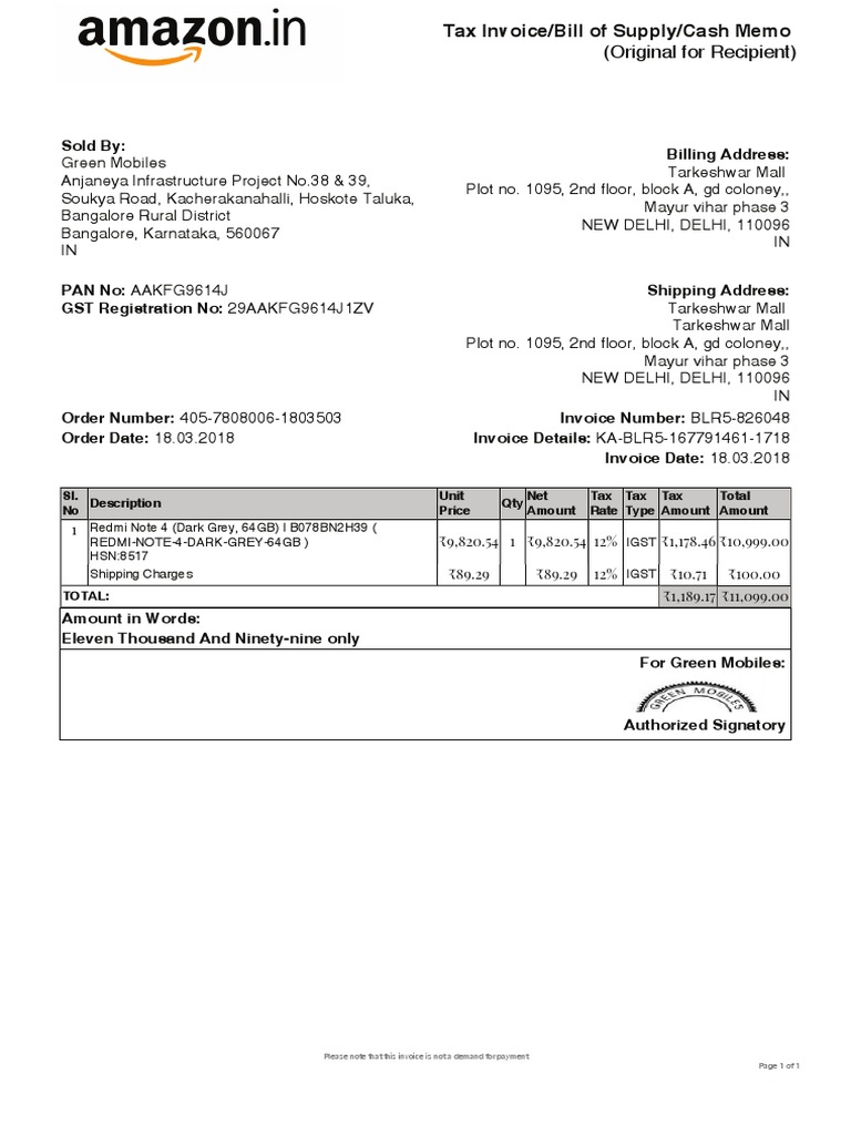 Invoice Mobile | PDF