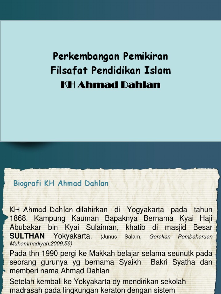 Biografi dan Konsep Pendidikan Islam KH Ahmad Dahlan | PDF