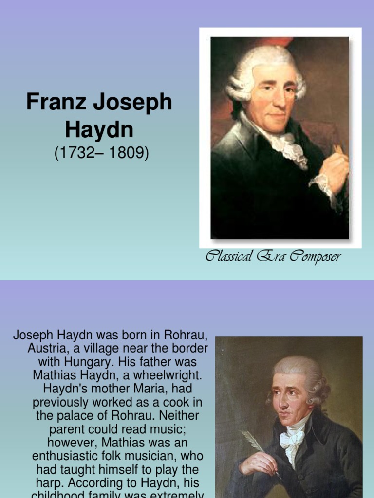 Franz Joseph Haydn: Classical Era Composer | PDF | Performing Arts ...