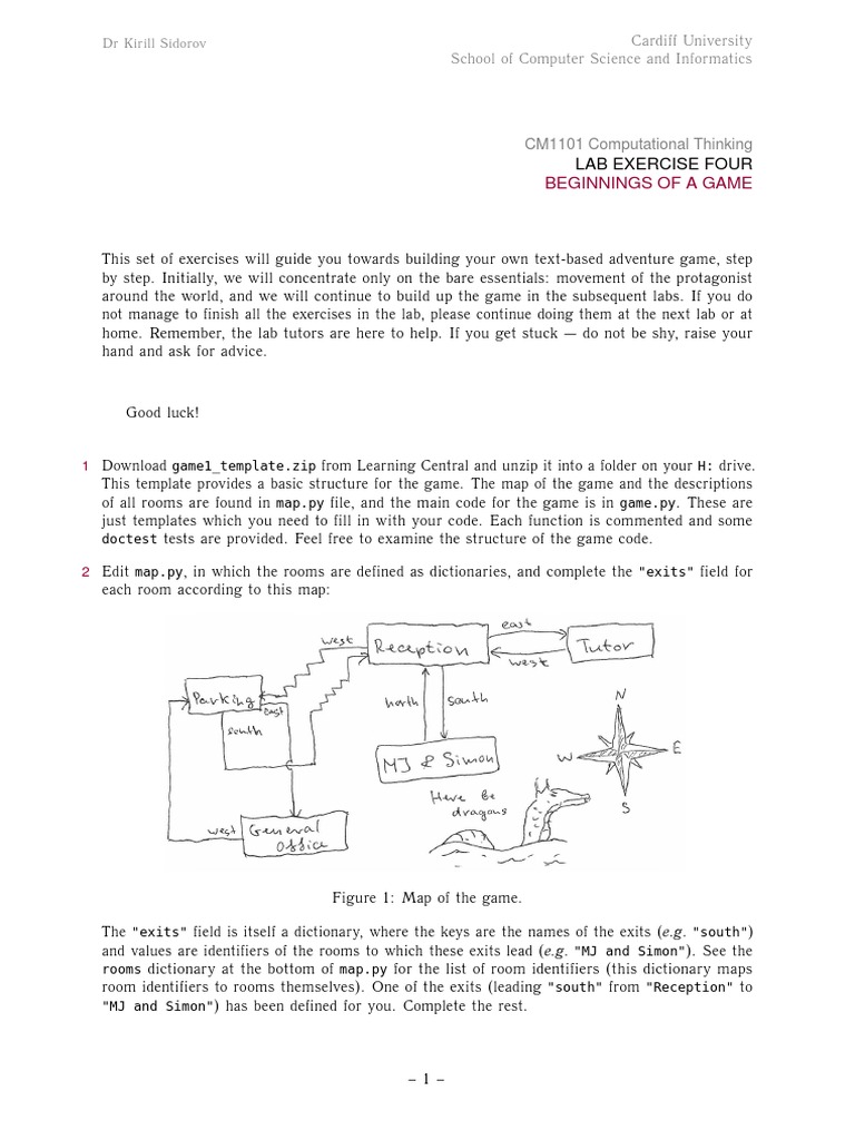 Beginnings of A Game: Lab Exercise Four | PDF | Subroutine | Computer Programming