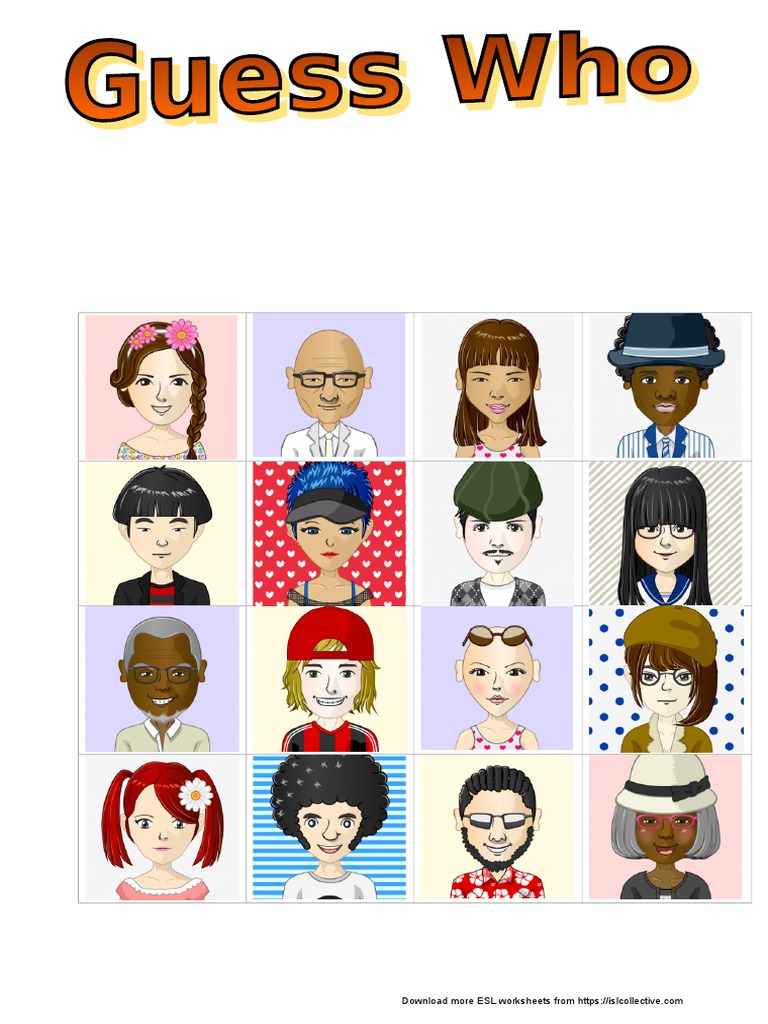Adjective Game - Guess Who | PDF | Fashion | Human Appearance