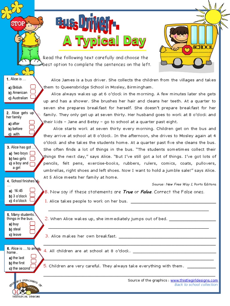Reading Comprehension - A Typical Driver Day | PDF