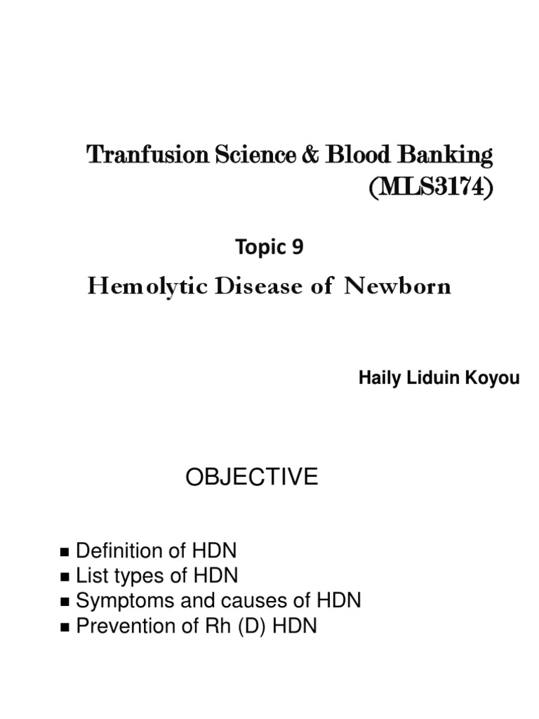 Rh HDN Diagnosis and Testing | PDF | Blood Type | Blood
