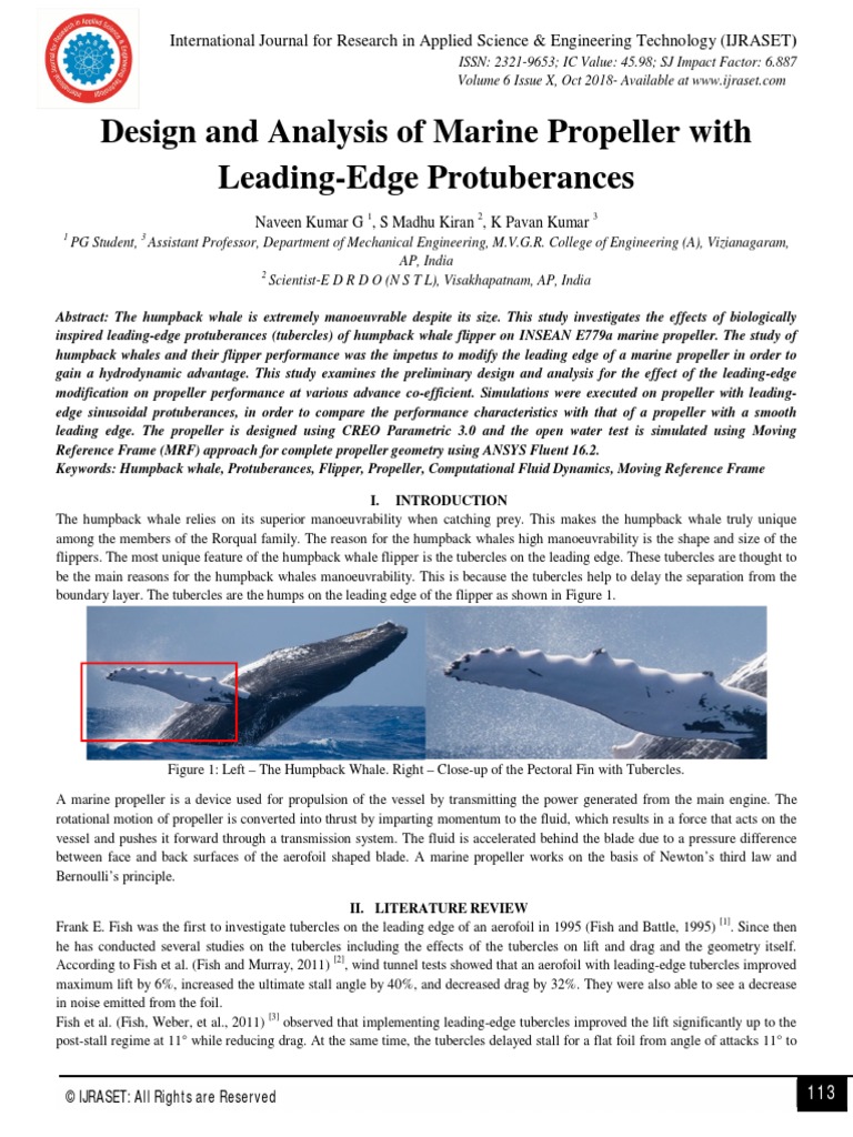 Design and Analysis of Marine Propeller With Leading-Edge Protuberances ...