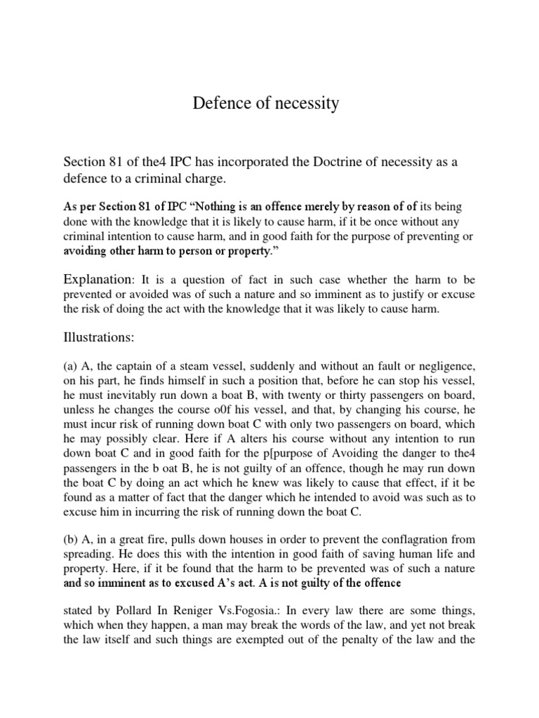 Defence of Necessity | PDF | Public Law | Government Information
