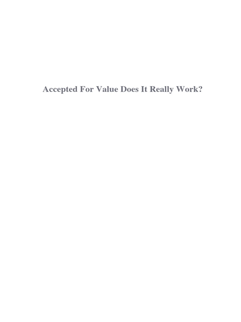 Accepted For Value Does It Really Work | PDF | Invoice | Banks
