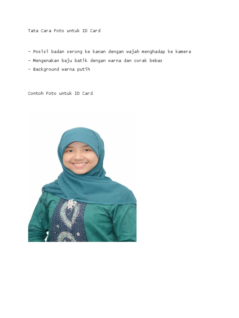 Tata Cara Foto Untuk ID Card (Hijab) | PDF