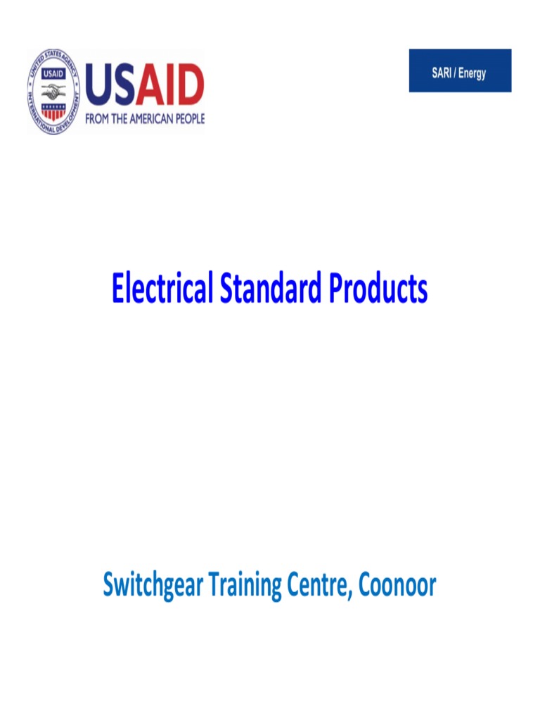 Electrical Standard Products: Switchgear Training Centre, Coonoor | PDF