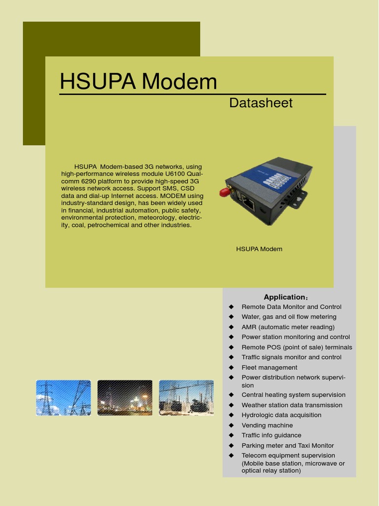 HSUPA Modem: Datasheet | PDF | Modem | Wireless