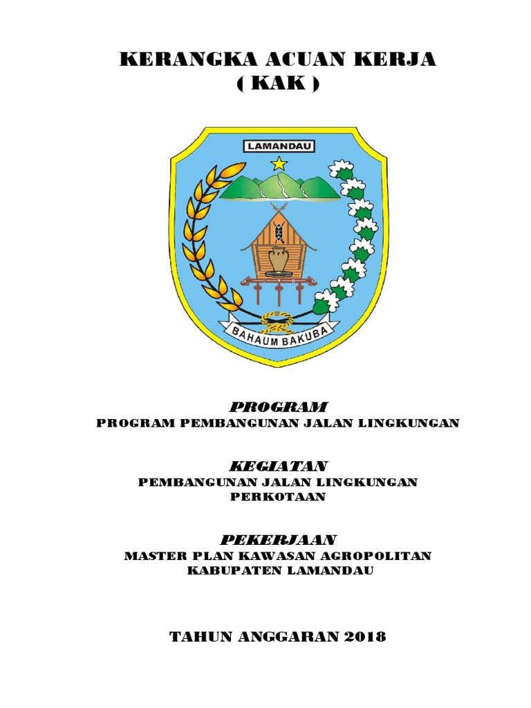 Kak Master Plan Kawasan Agropolitan Kabupaten Lamandau | PDF
