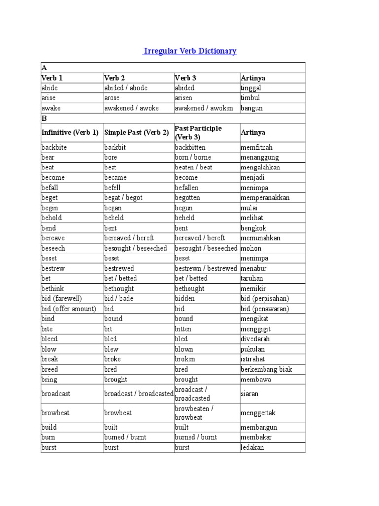 Irregular Verb Fix | PDF