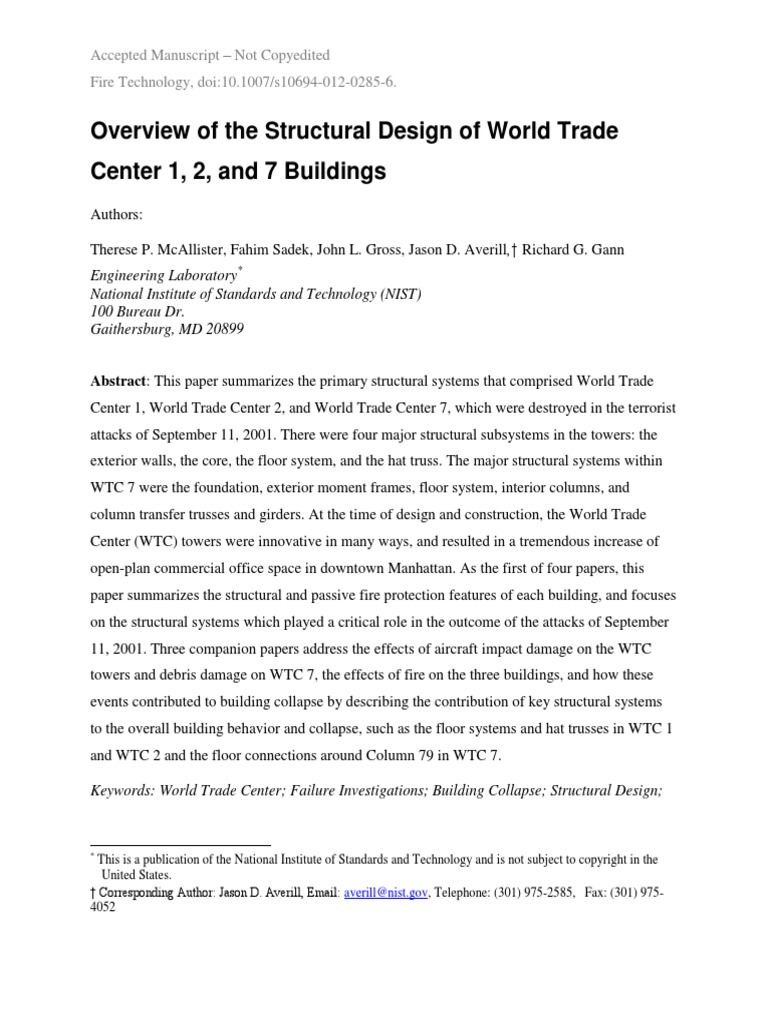 Overview WTC | PDF | World Trade Center (1973–2001) | Truss