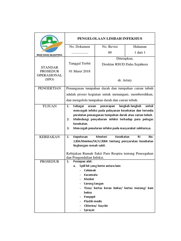 Penanganan Tumpahan Cairan Tubuh | PDF | Sains & Matematika