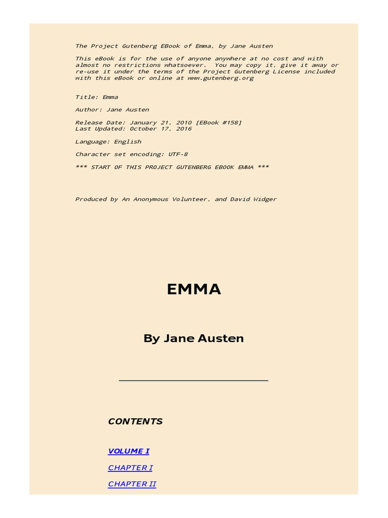 EMMA by Jane Austen | PDF | Emma (Novel)