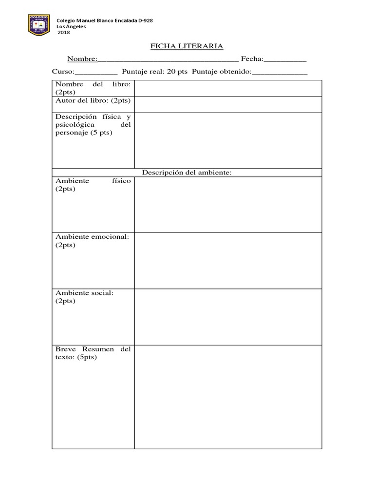 Ficha Literaria | PDF