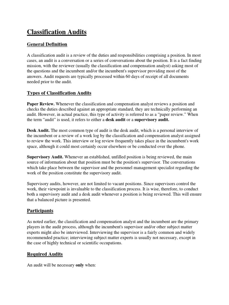 Classification Audit Guide | PDF | Intelligence Analysis | Audit